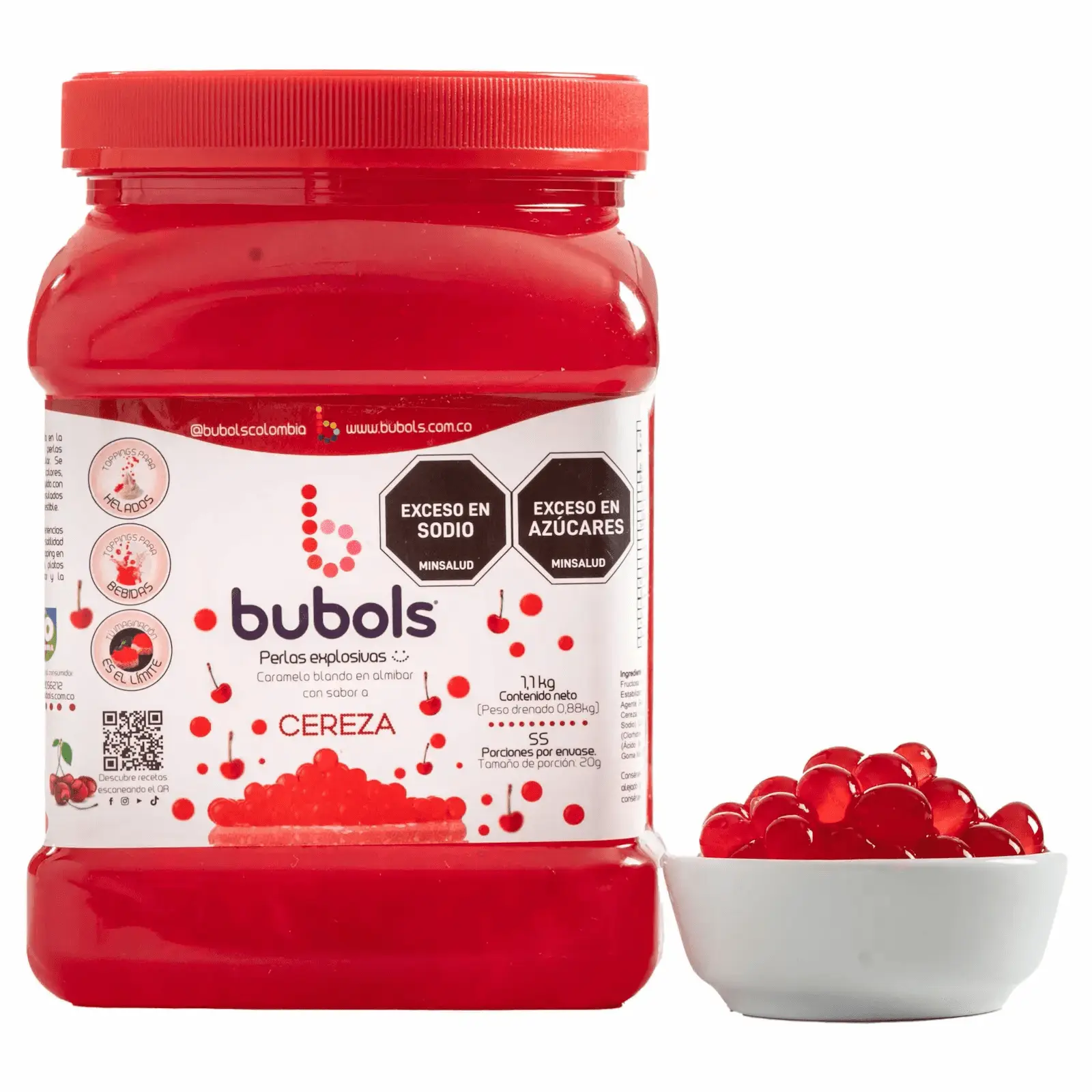 Perlas explosivas sabor Cereza🍒 frasco 1.1 kg- Bubols » Shaddai Colombia