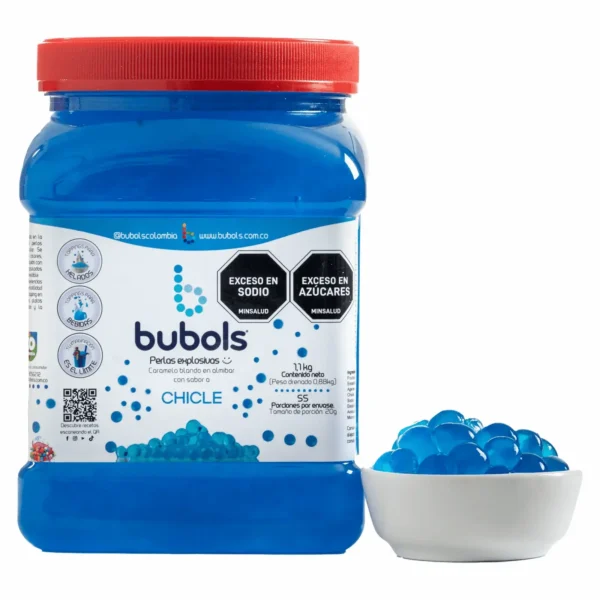 Perlas explosivas sabor Chicle 🍬 frasco 1.1 kg- Bubols » Shaddai Colombia
