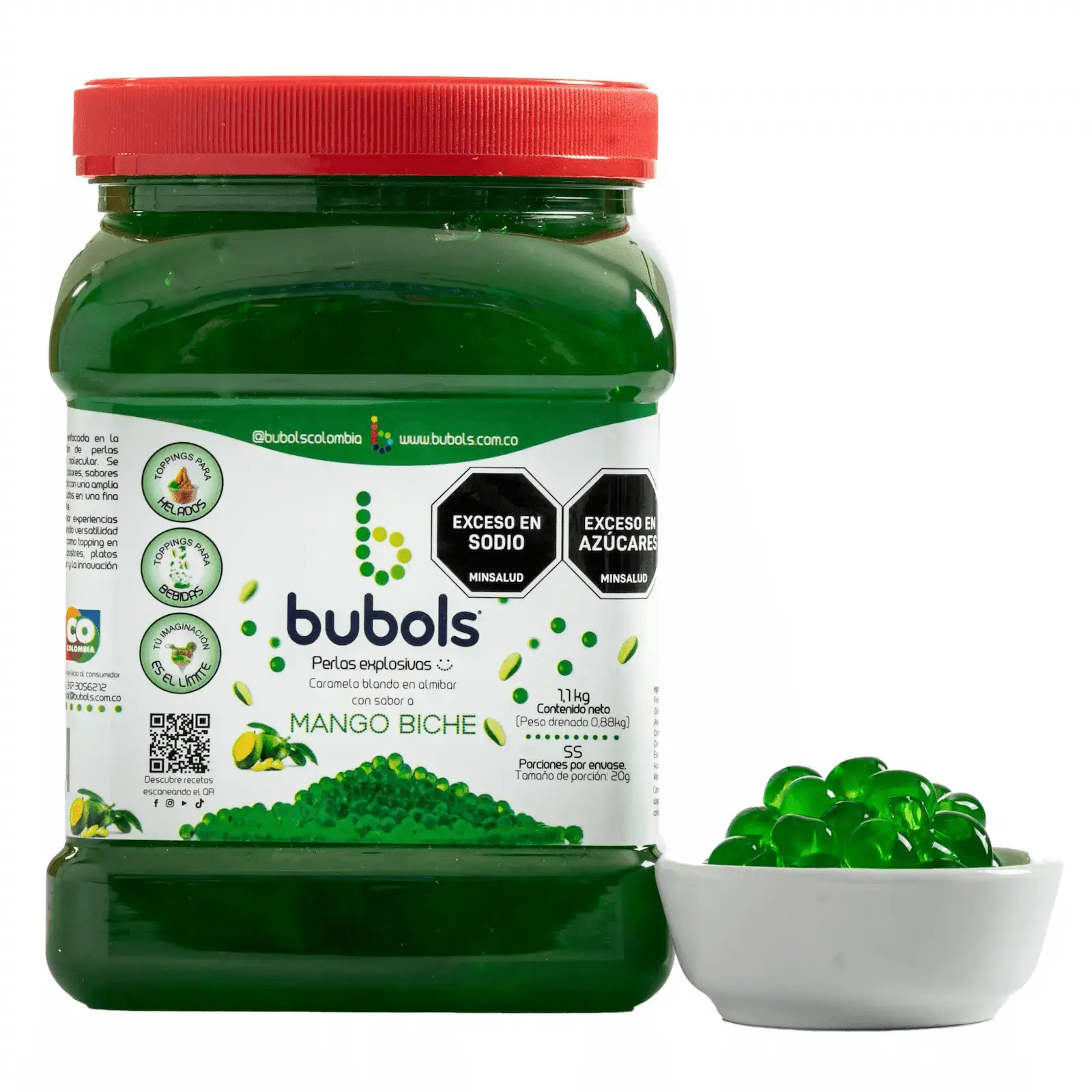 Perlas explosivas sabor Mango Biche 🥭 frasco 1.1 kg- Bubols » Shaddai ...