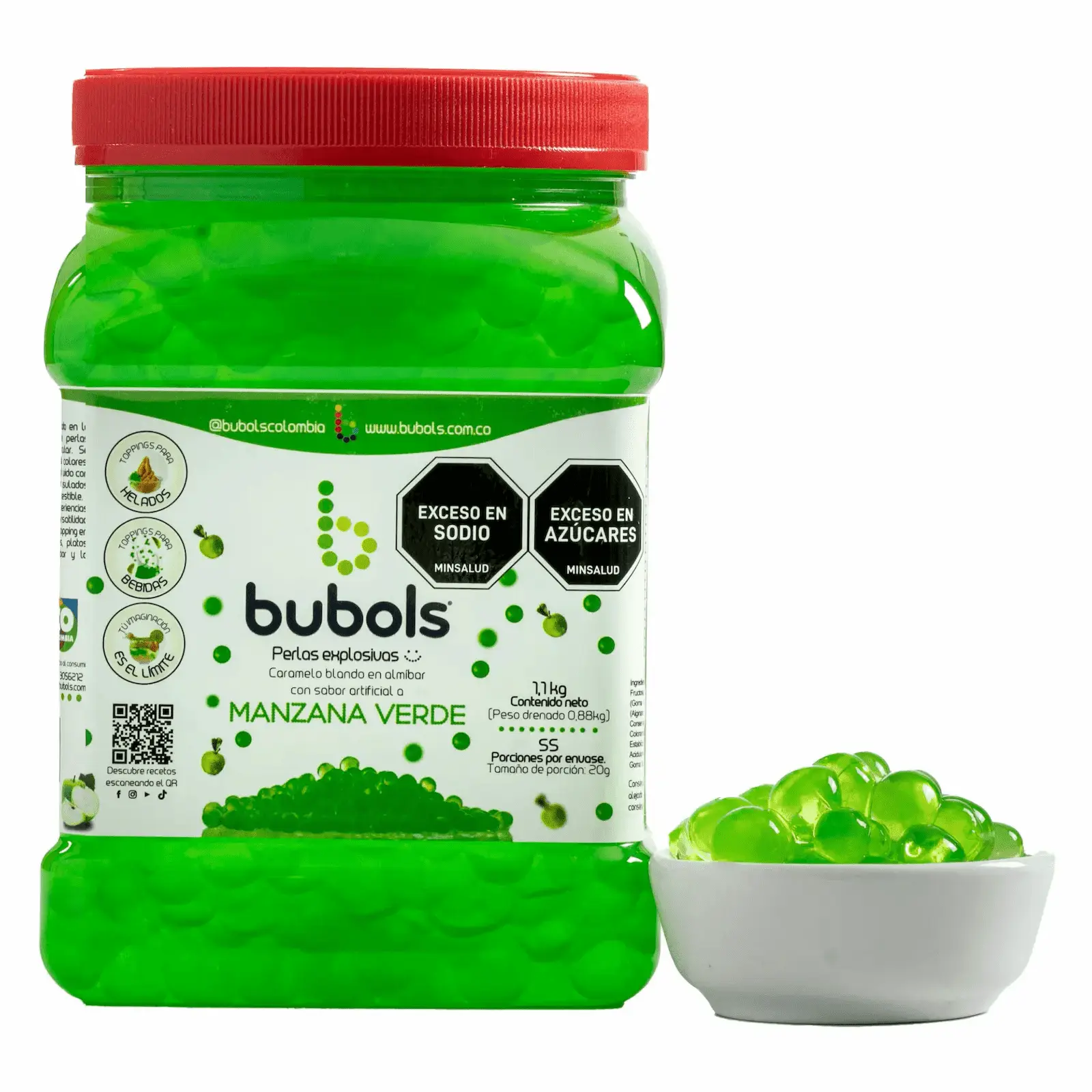 Perlas explosivas sabor Manzana Verde 🍏 frasco 1.1 kg- Bubols » Shaddai ...
